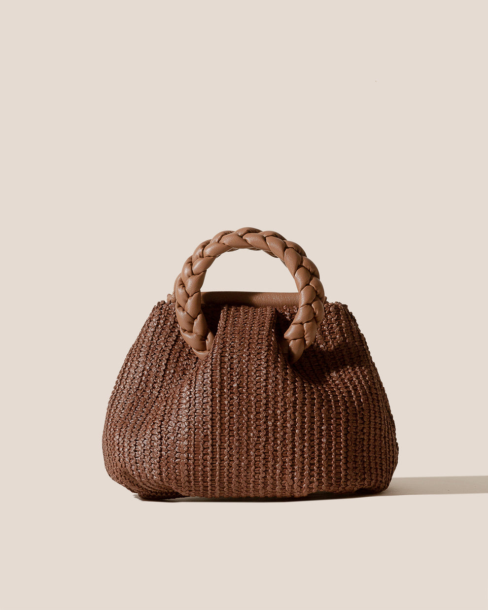BOMBON M RAFFIA - Medium Plaited-handle Raffia Handbag – Hereu Studio